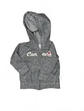 Canadiana | Shirts & Tops | Canadiana Grey Zipup Hoodie With Maple Leaf ...